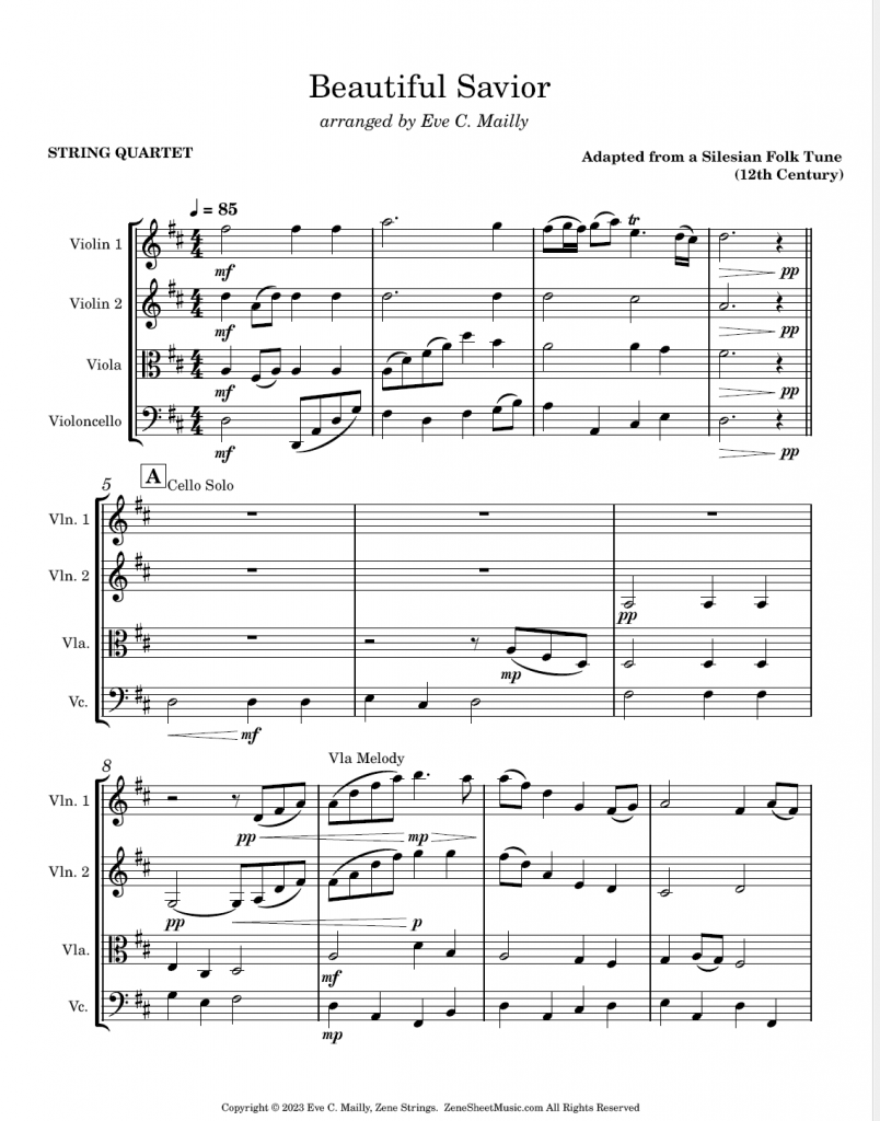 Beautiful Savior (Fairest Lord Jesus) – Zene Sheet Music